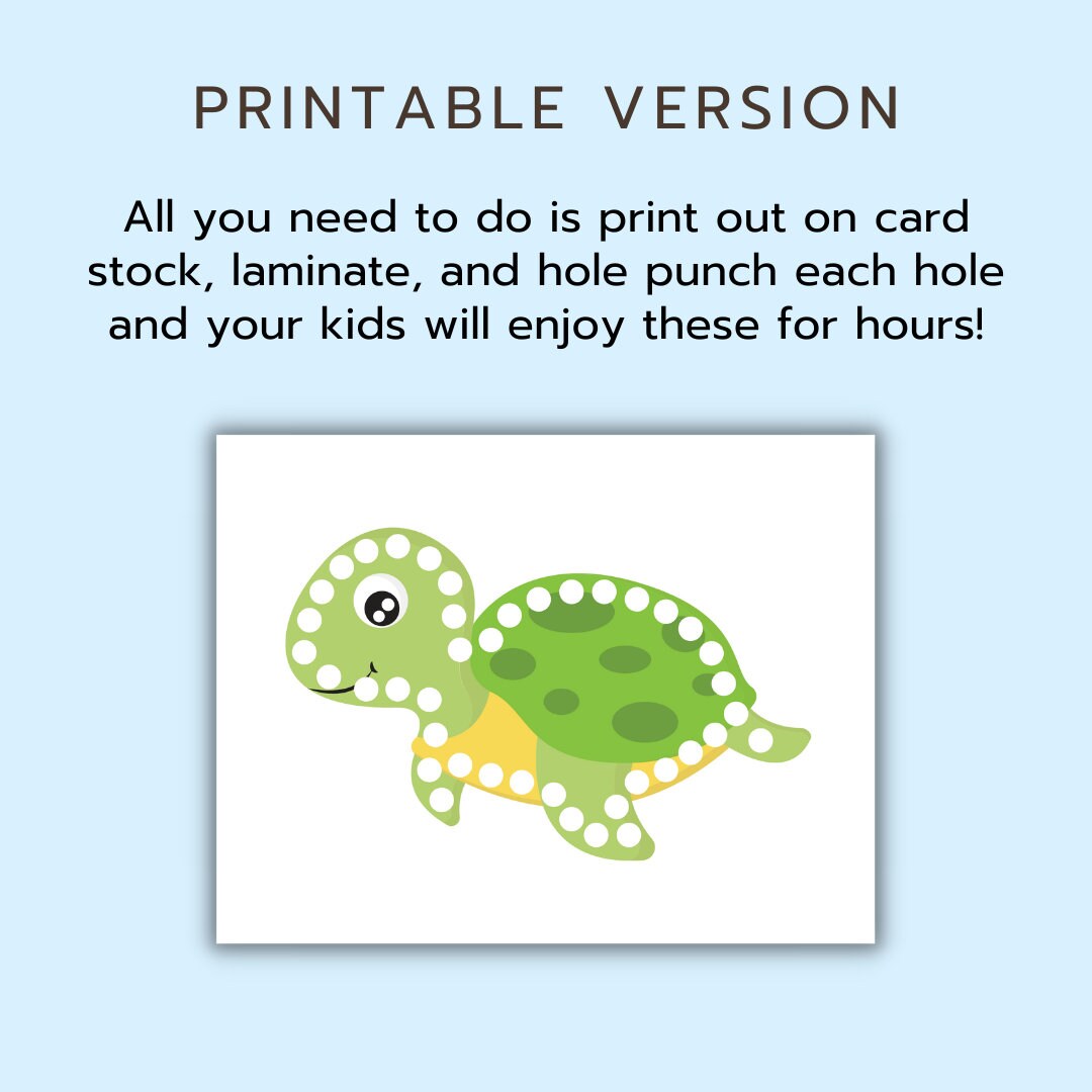 Ocean Themed Lacing Cards for Toddlers Toddler Lacing Cards Ocean ...
