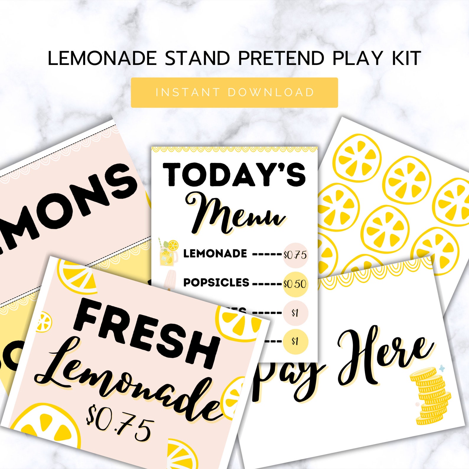 Printable Lemonade Stand Pretend Play | Dramatic Play Printable ...
