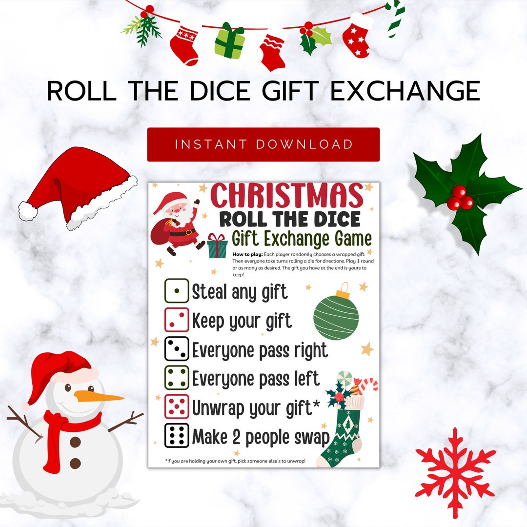 Christmas Roll the Dice Gift Exchange Game | White Elephant Gift ...