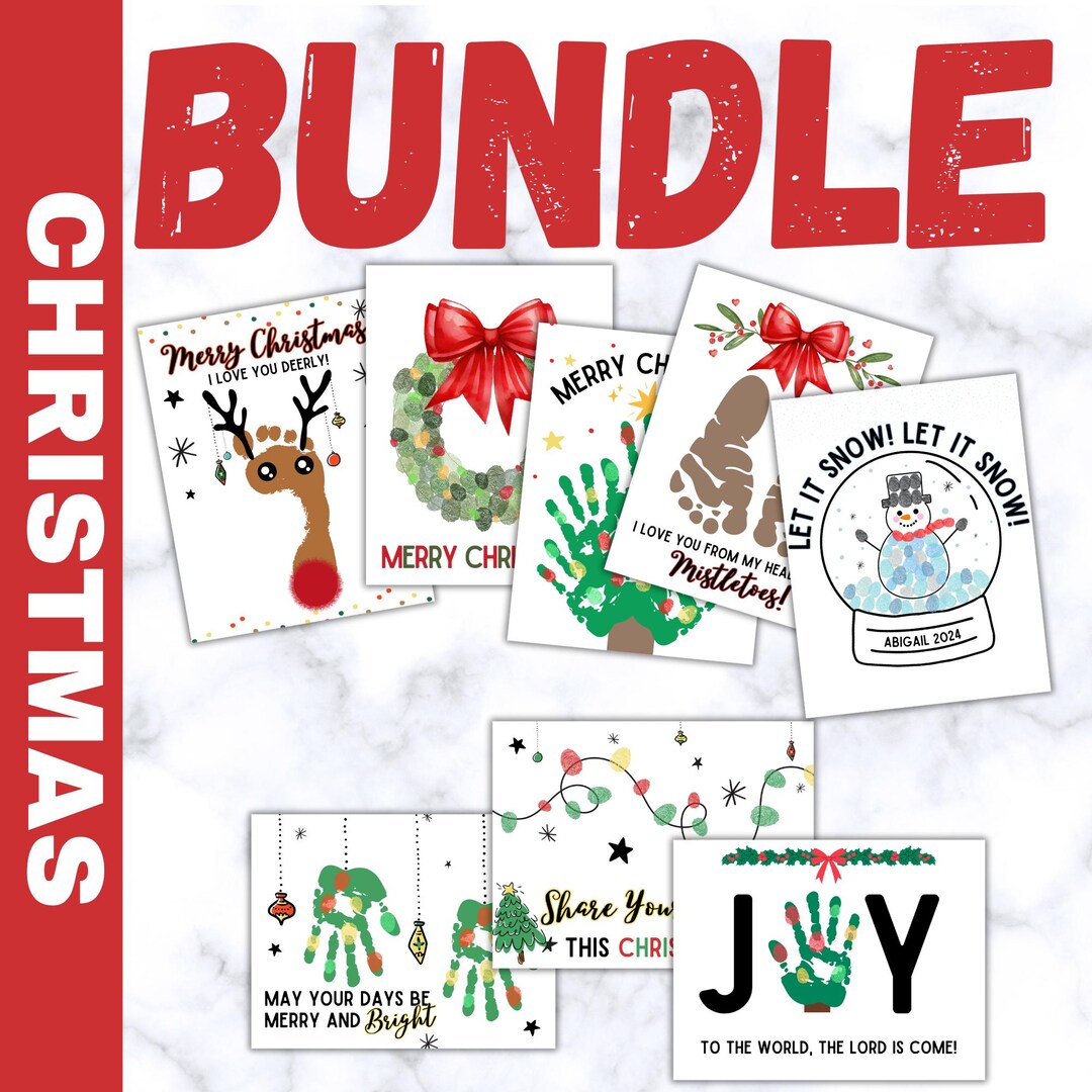 Ultimate Christmas Handprint Art Bundle | DIY Printable Handprint ...