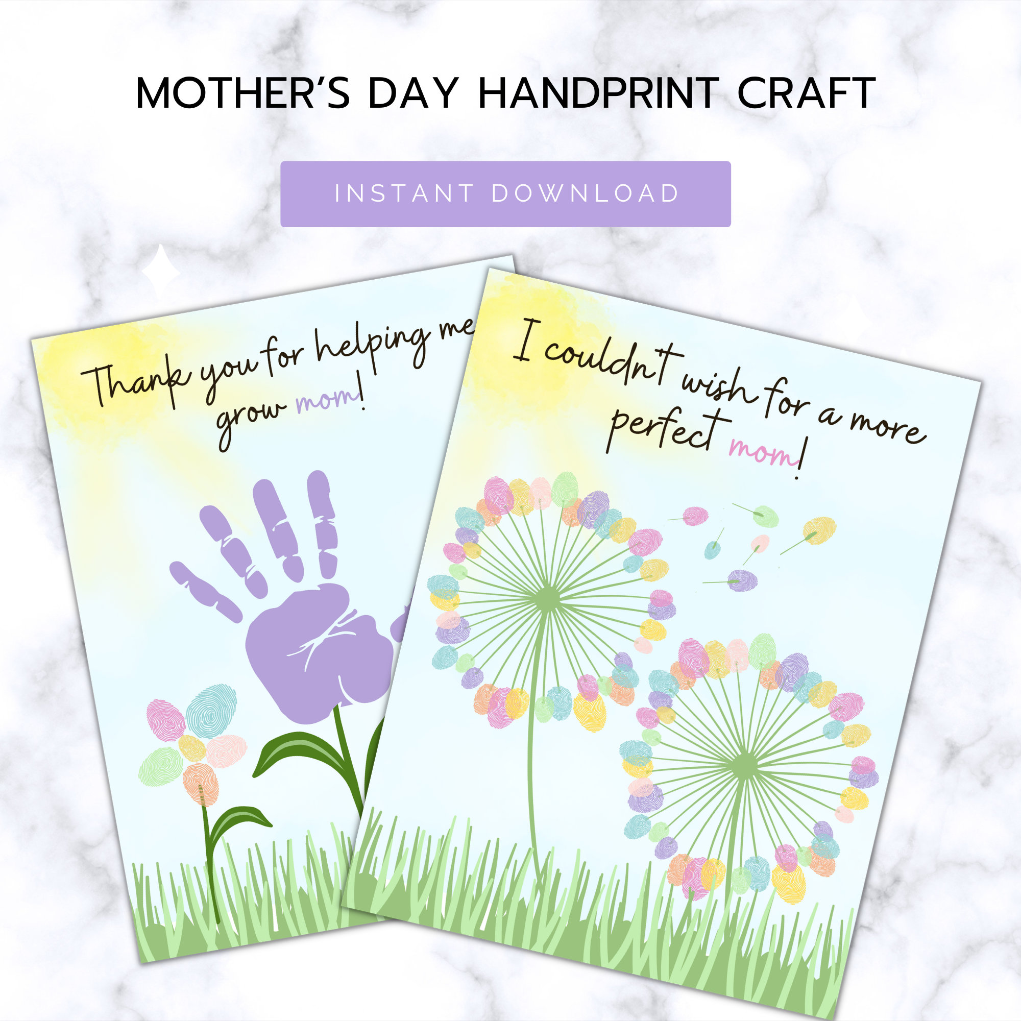 Mother's Day Handprint Craft for Kids | Flower Handprint Craft Art ...