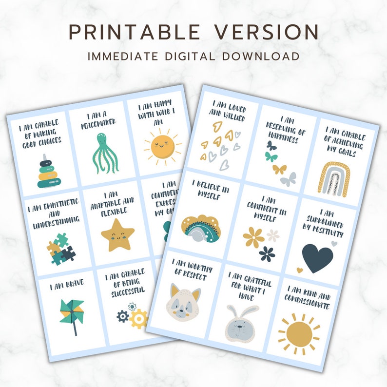 Printable Affirmation Cards for Kids | Motivational Cards | Kids ...