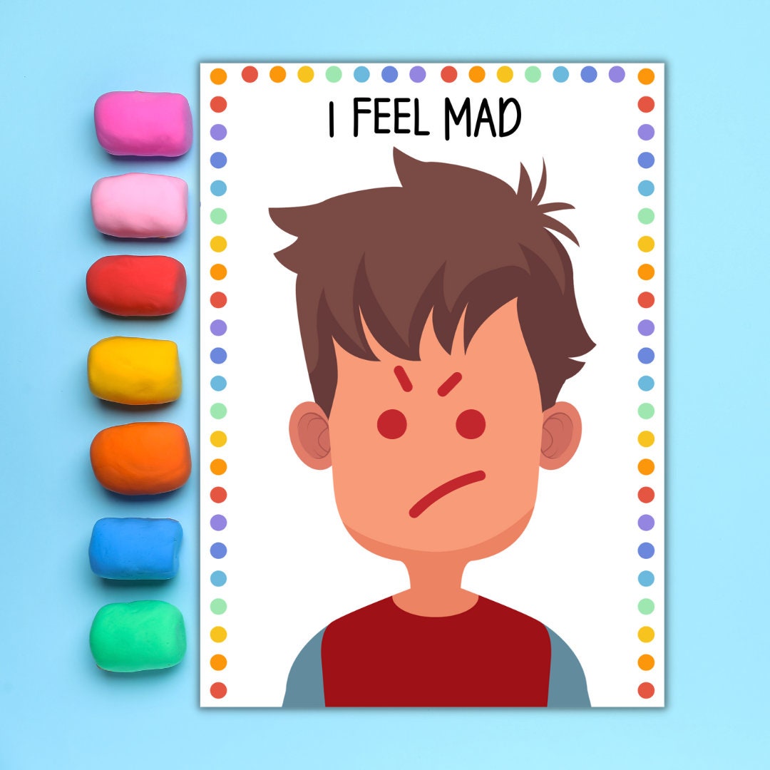 Emotions Playdough Mats for Toddlers Digital Download Social and ...