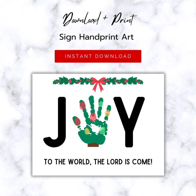 Christmas Handprint Art Activity | Joy Handprint Art | Christmas ...