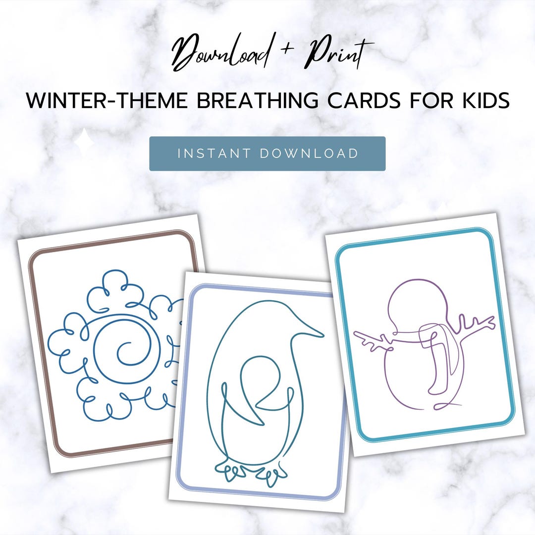 12 Winter Mindfulness Breathing Cards | Calming Cards | Mindful Cards ...