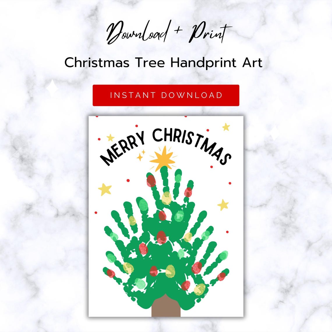 Christmas Tree Handprint Art Activity | Keepsake Handprint Art ...