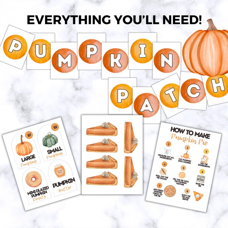 Pumpkin Patch Pretend Play Kit | Printable Pumpkin Farm Play Set | Kids ...