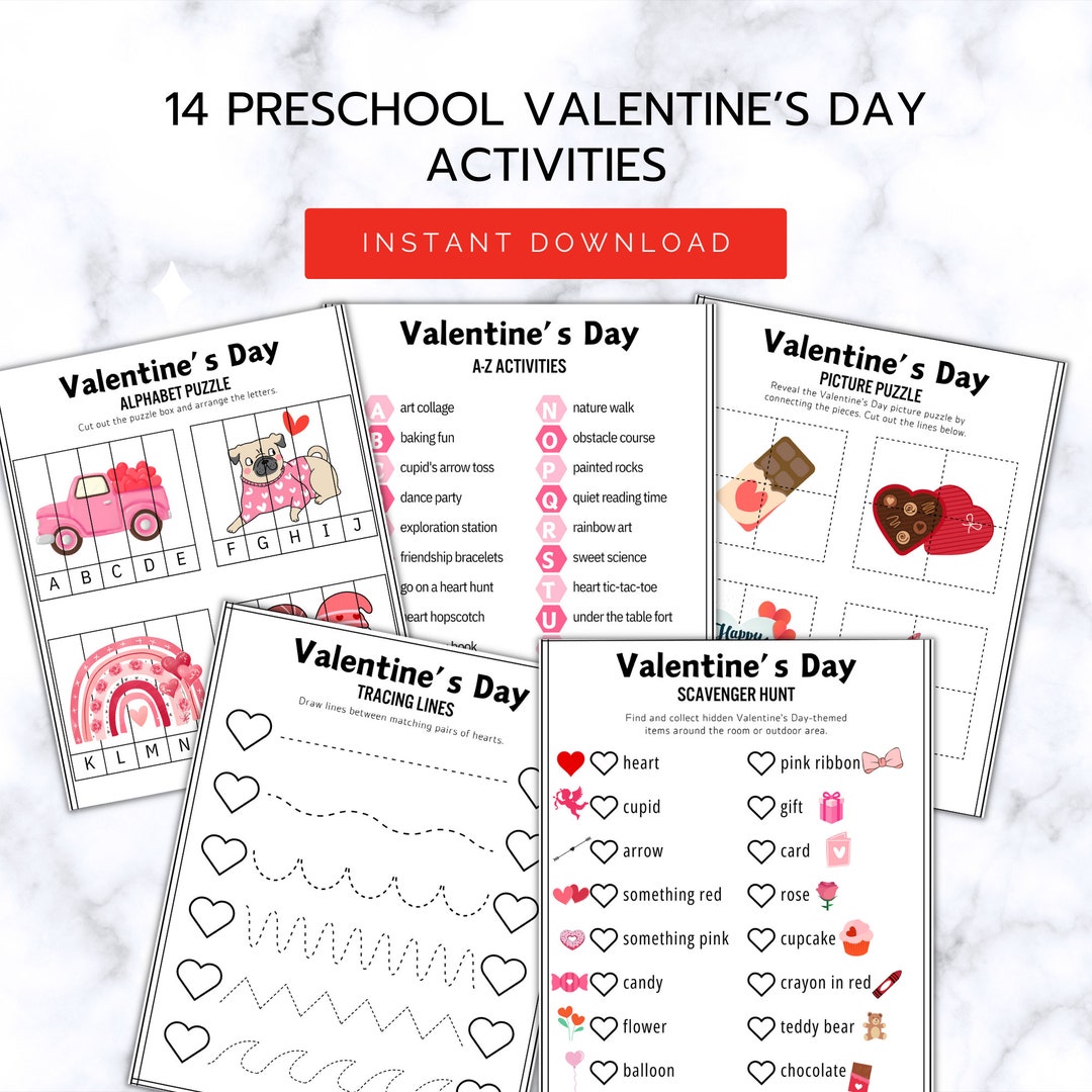 Printable Valentine's Day Kids Activities Valentine's Day Activity Book ...