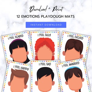 Emotions Playdough Mats for Toddlers | Digital Download | Social and ...