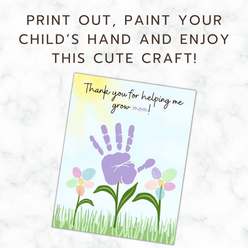 Mother's Day Handprint Craft for Kids | Flower Handprint Craft Art ...