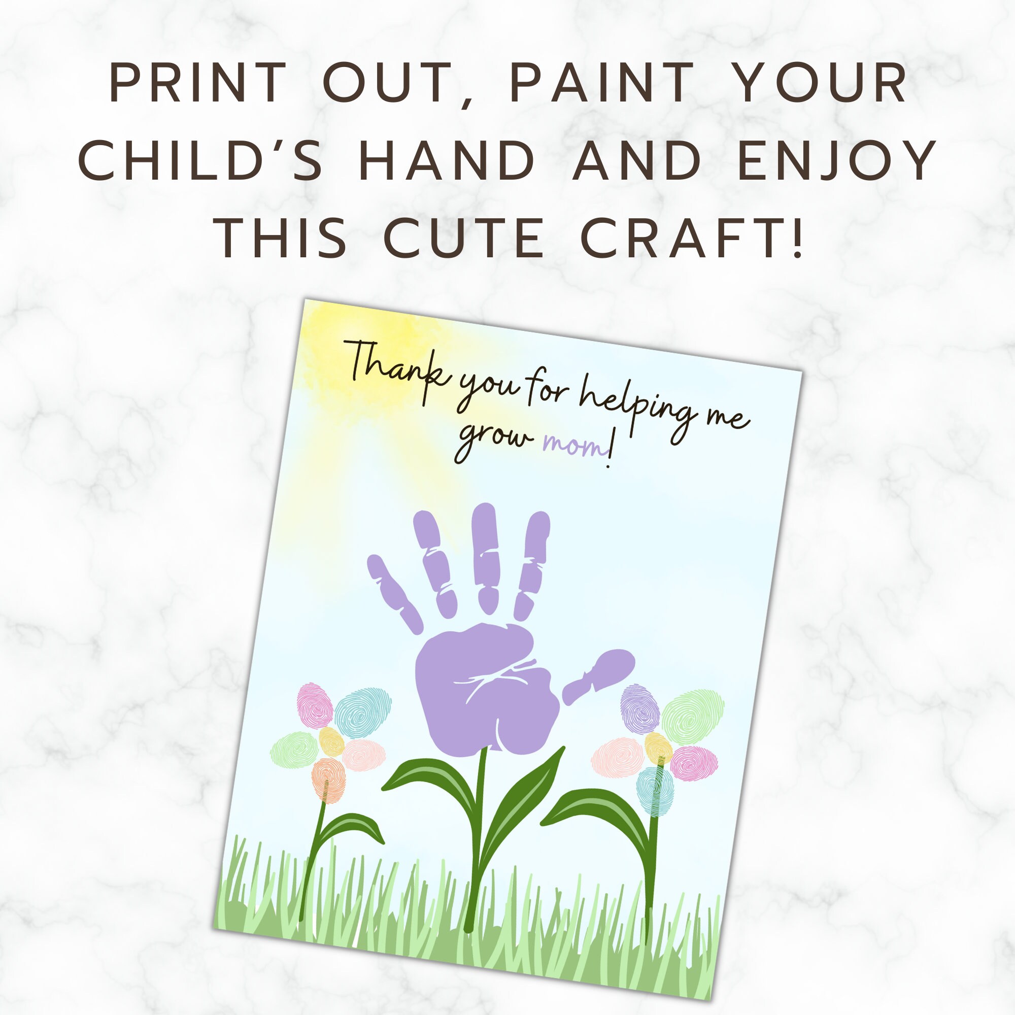 Mother's Day Handprint Craft for Kids | Flower Handprint Craft Art ...