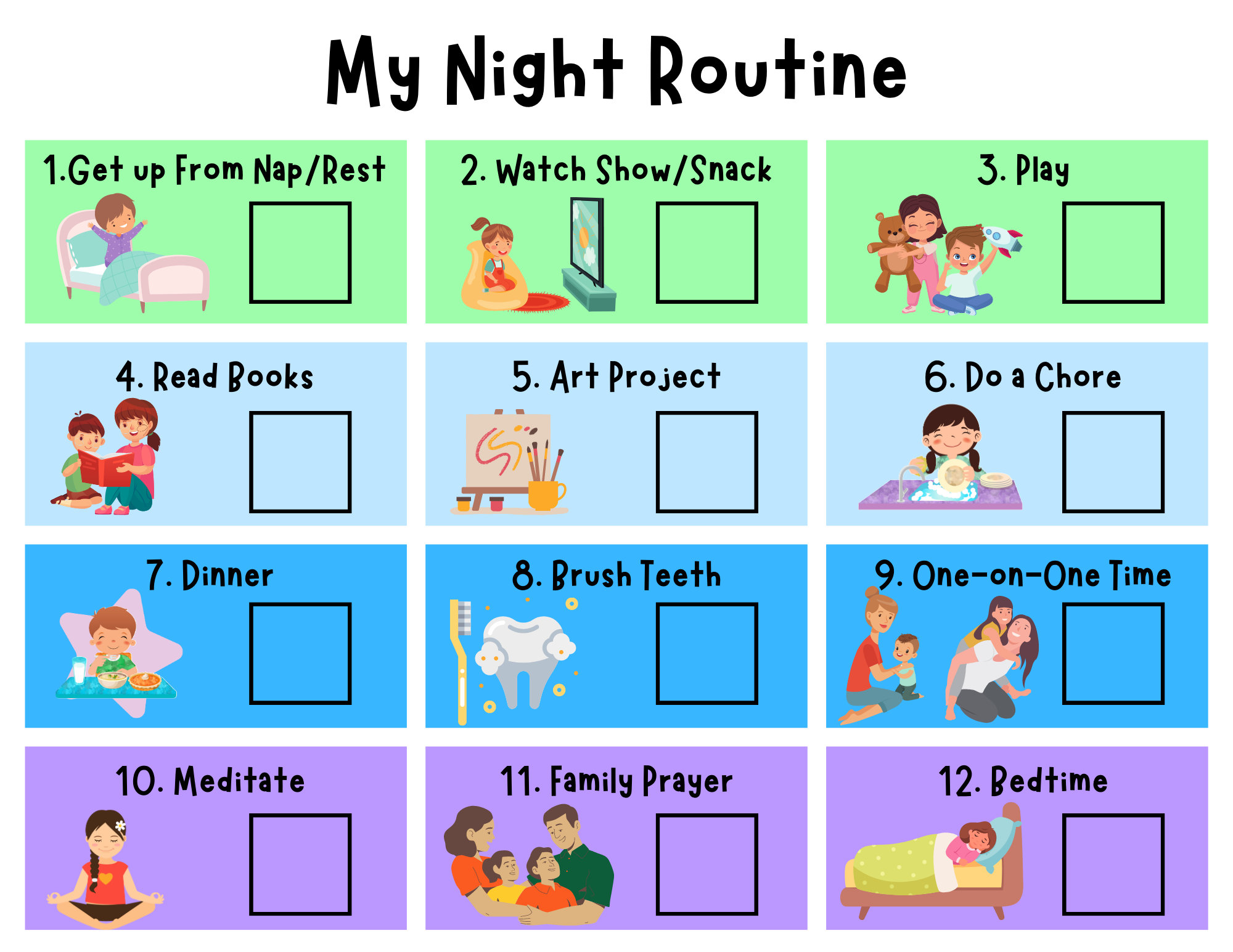 Editable Routine Chart for Toddler Kids Routine Chart Visual Schedule ...