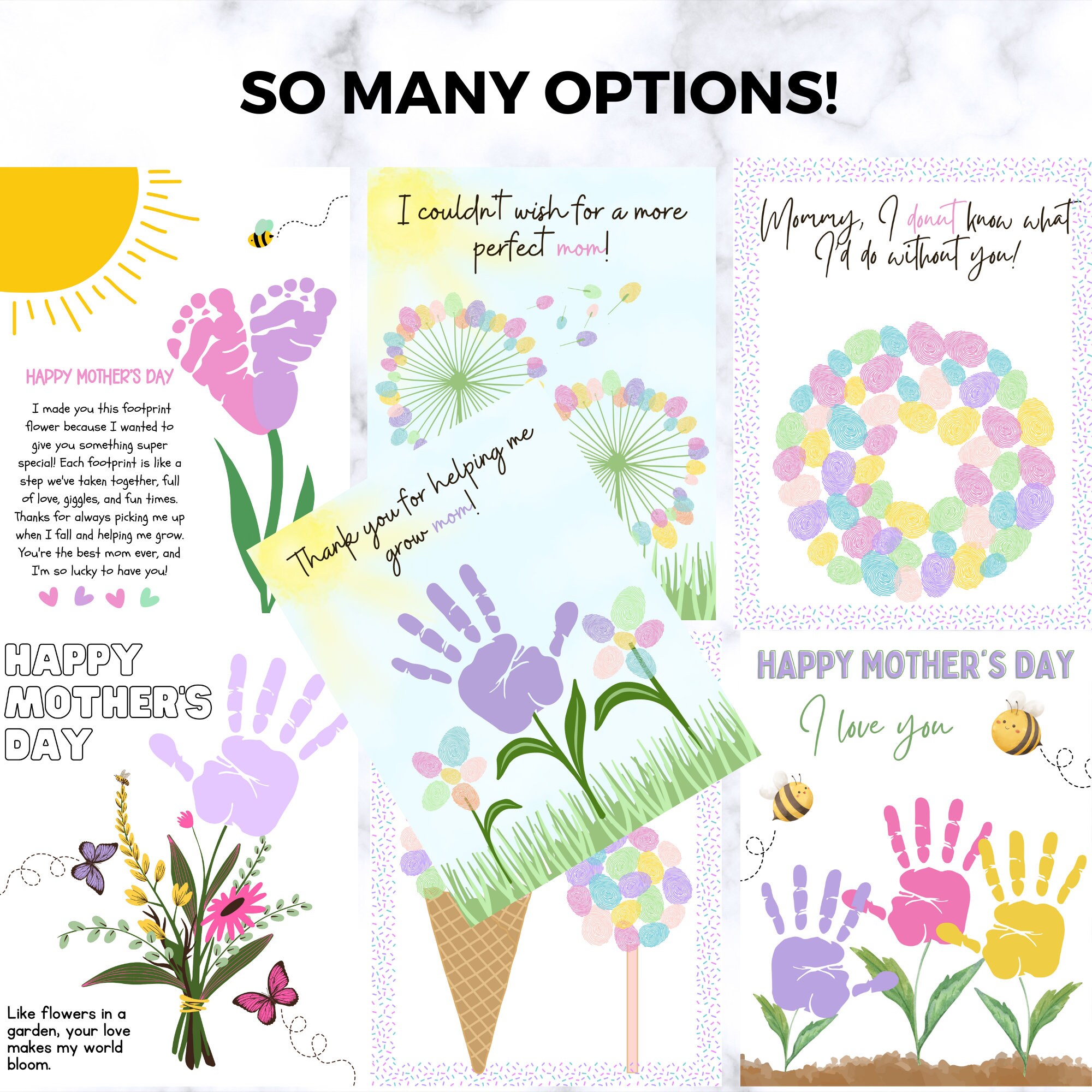 Mother's Day Handprint Art Bundle Handprint Craft for Kids Footprint ...