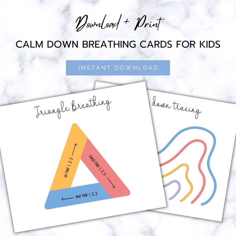 Breathing and Tracing Cards for Kids | Mindfulness Breathing Exercises ...