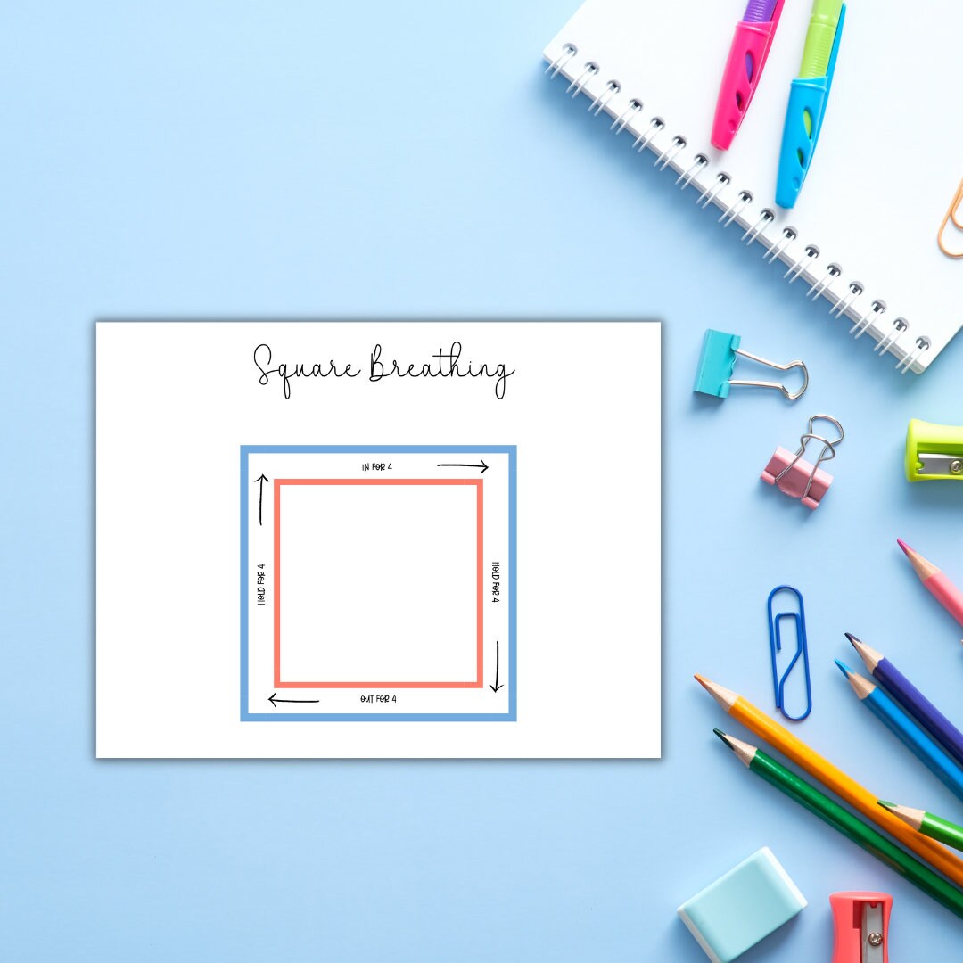 Breathing and Tracing Cards for Kids | Mindfulness Breathing Exercises ...