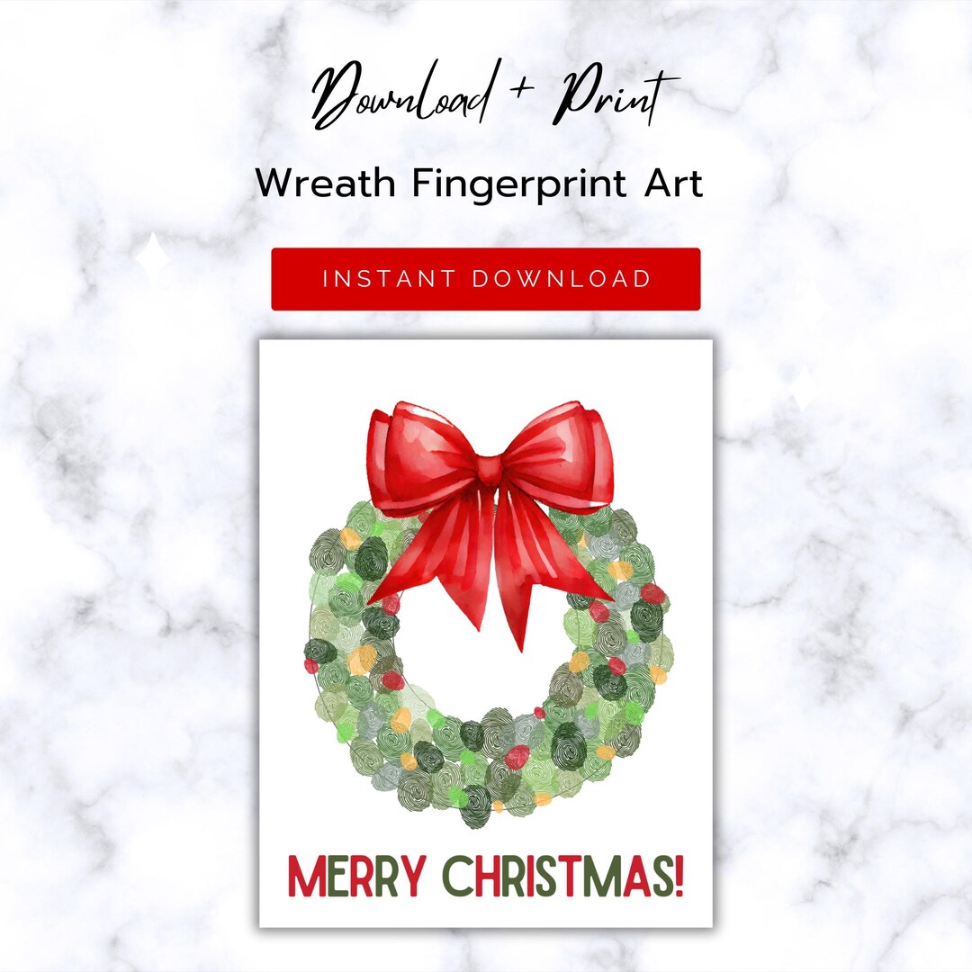 Christmas Wreath Fingerprint Art Activity | Keepsake Handprint | DIY ...