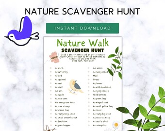 Printable Scavenger Hunt for Nature Walk for Kids - Etsy