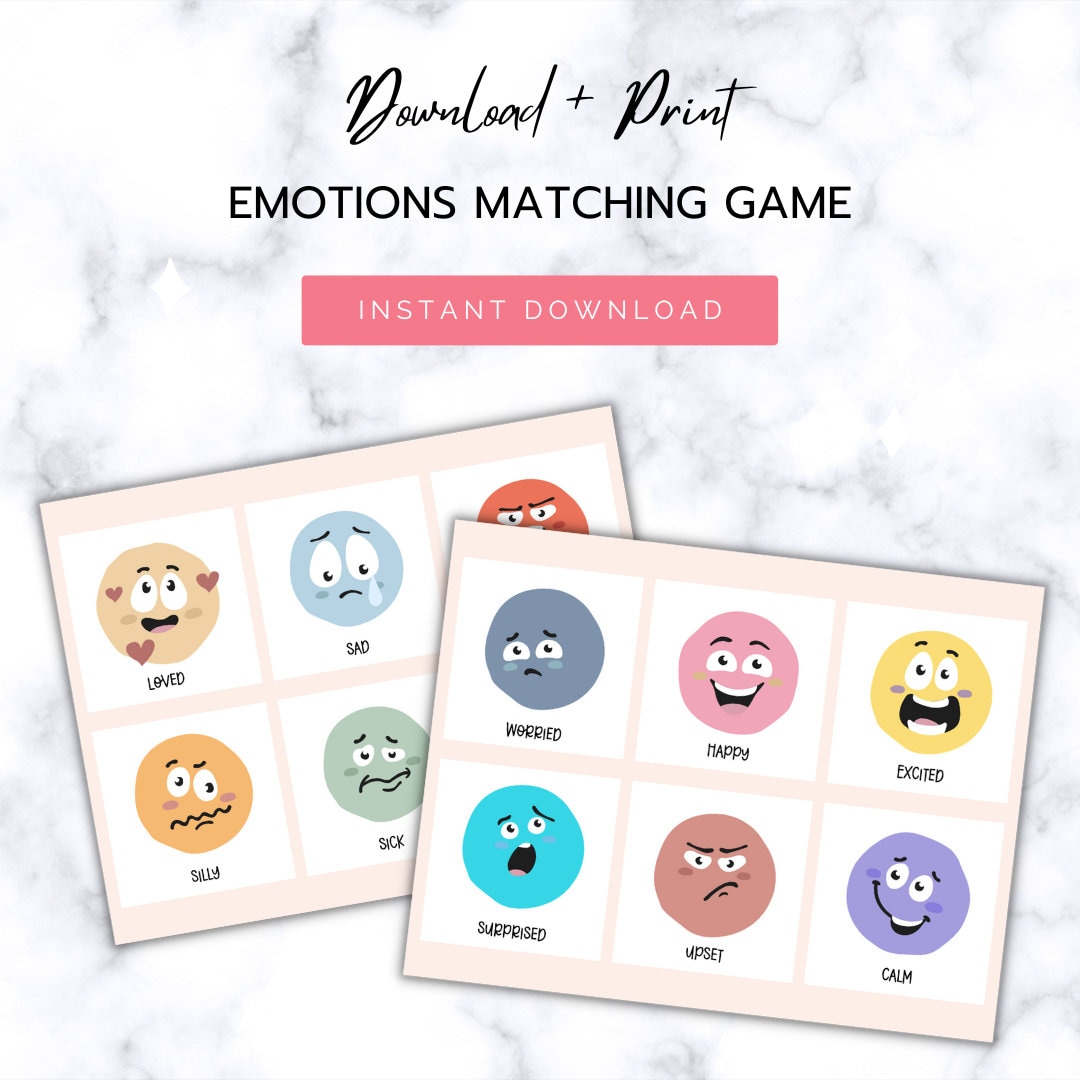 Emotions Matching Game for Toddlers | Teach Feelings and Emotions to ...