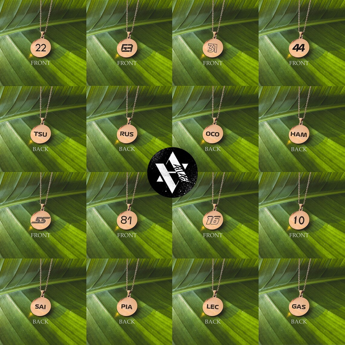 F1 Gold Round Necklace, Formula 1 Silver Customised Jewelry,formula One ...