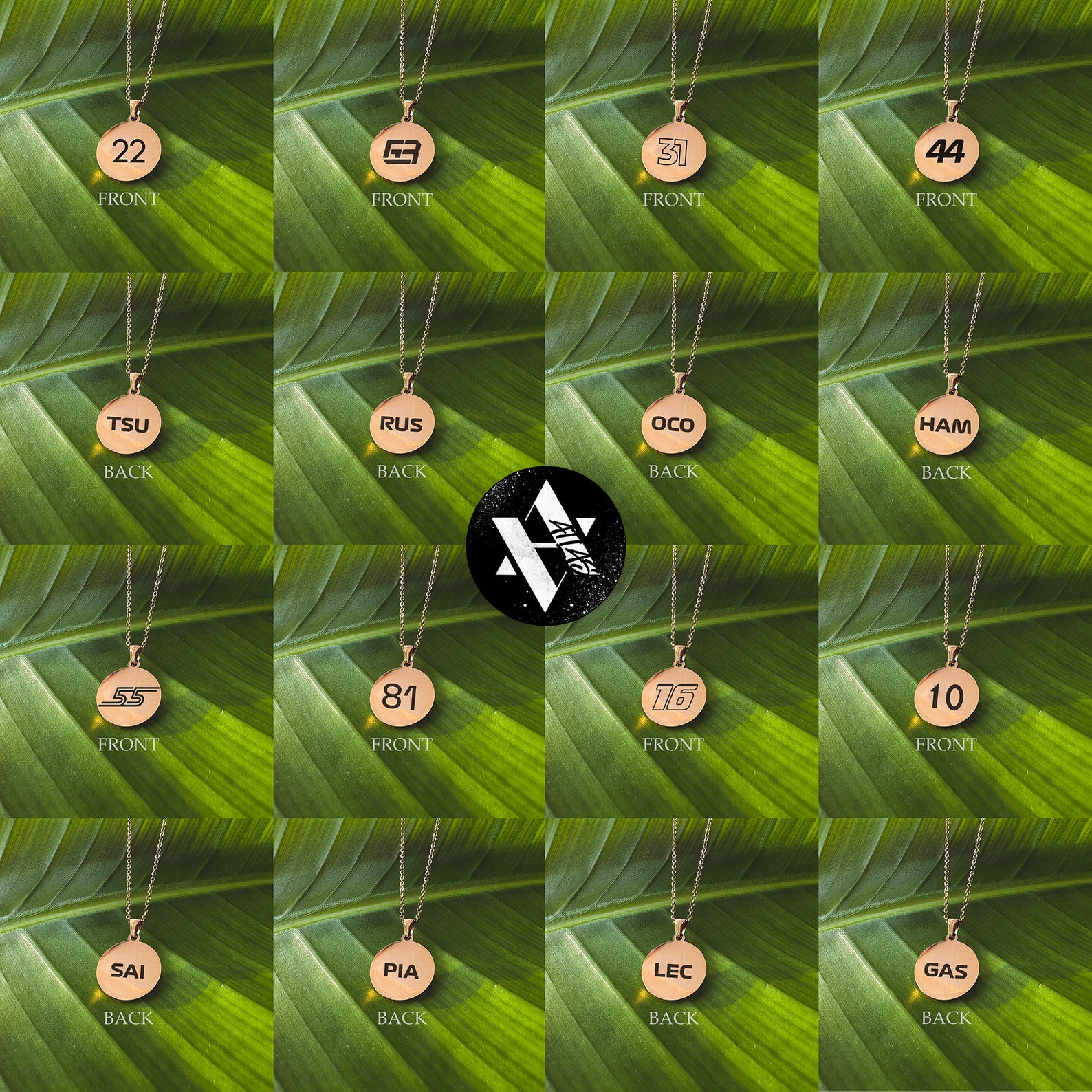 F1 Gold Round Necklace, Formula 1 Silver Customised Jewelry,formula One ...