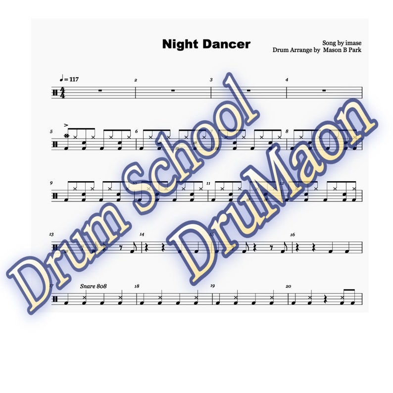 Night Dancer - Imase | Drum Score | Drum Tutorial | 이마세 - Etsy