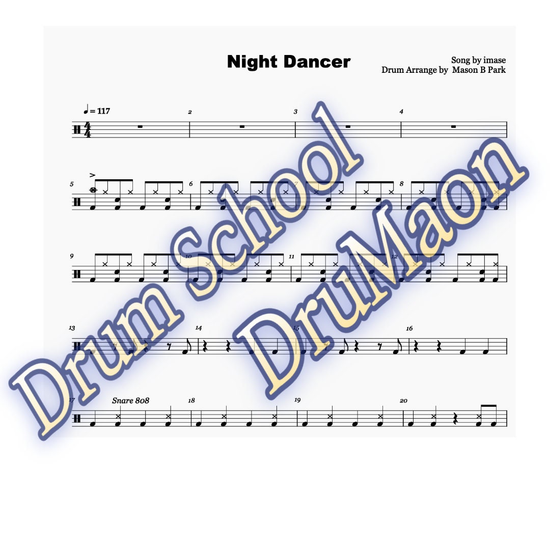 Night Dancer - Imase | Drum Score | Drum Tutorial | 이마세 - Etsy