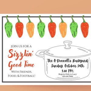 Party Invitation | Chili Party | INSTANT DOWNLOAD - Etsy