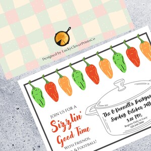 Party Invitation | Chili Party | INSTANT DOWNLOAD - Etsy