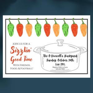 Party Invitation | Chili Party | INSTANT DOWNLOAD - Etsy