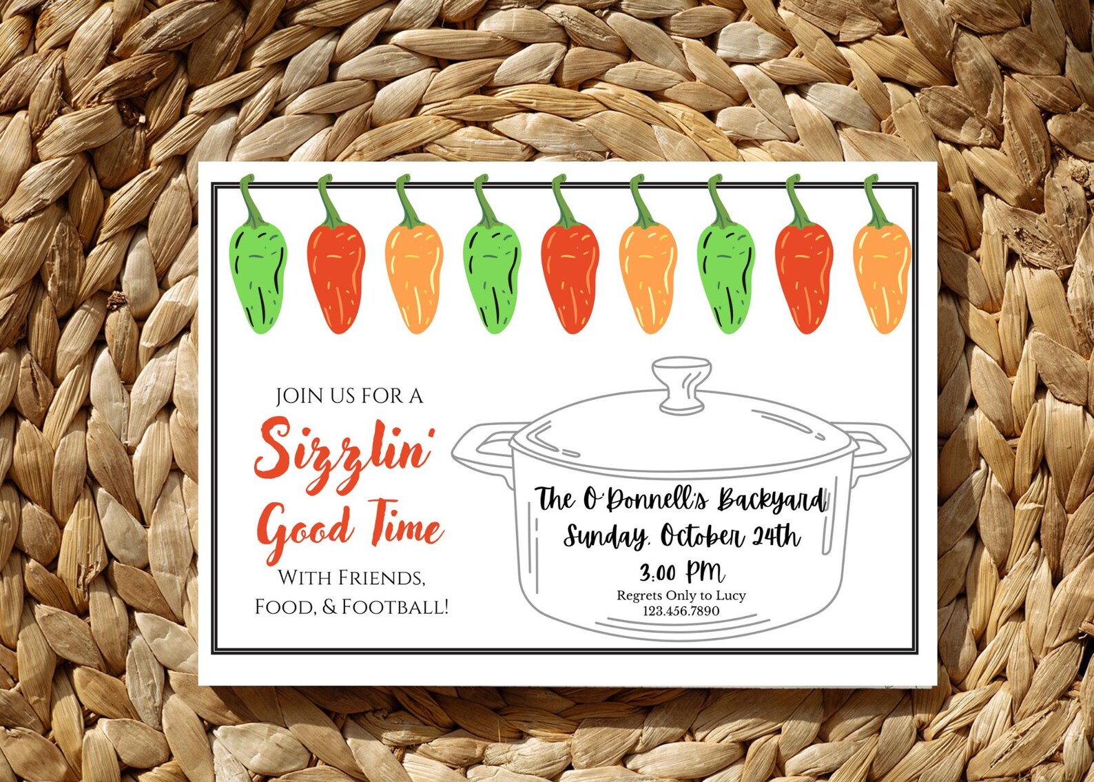 Party Invitation | Chili Party | INSTANT DOWNLOAD - Etsy