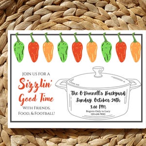 Party Invitation | Chili Party | INSTANT DOWNLOAD - Etsy
