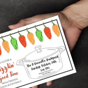 Party Invitation | Chili Party | INSTANT DOWNLOAD - Etsy