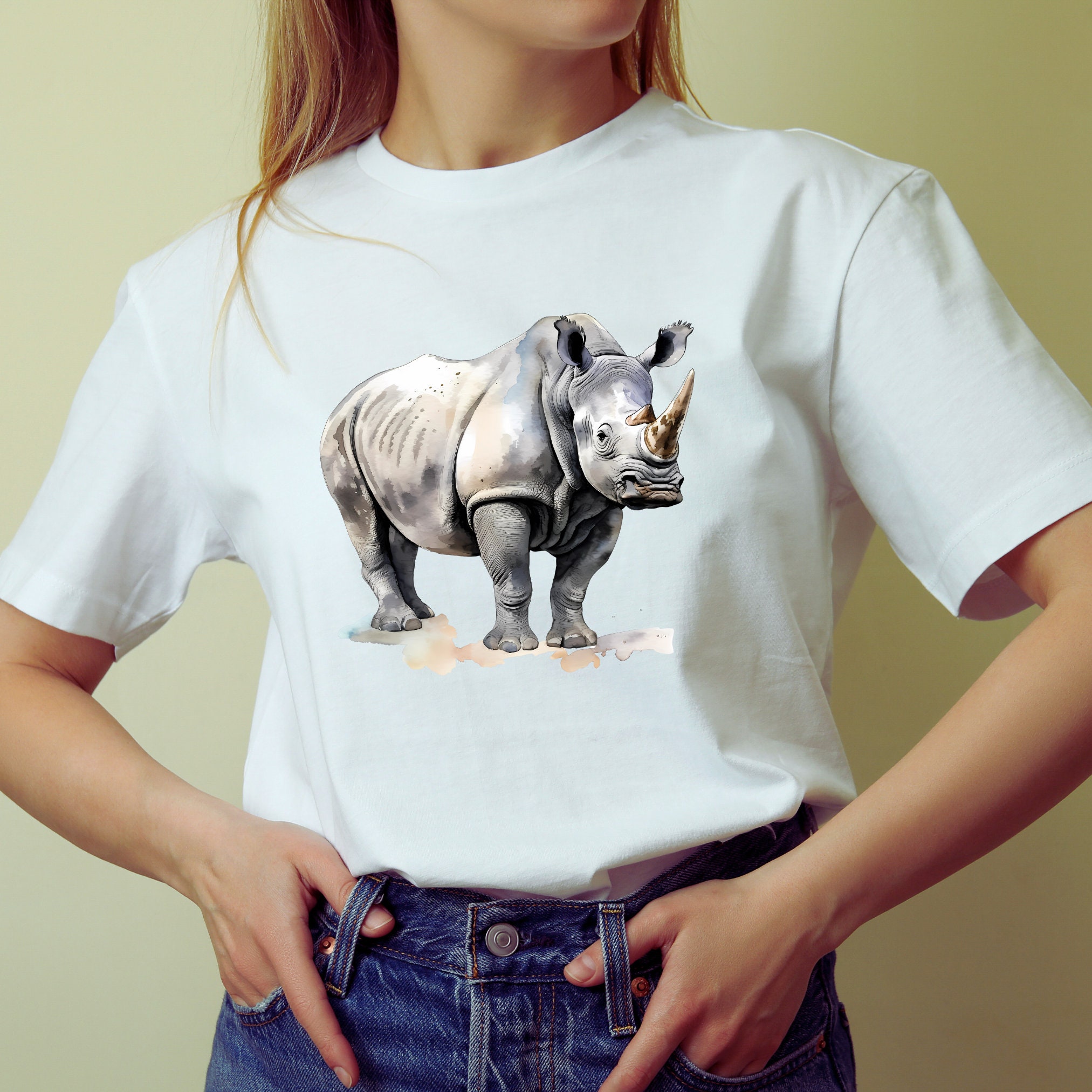 Rhino Watercolor Clipart Transparent Background PNG Drawing Crafting ...