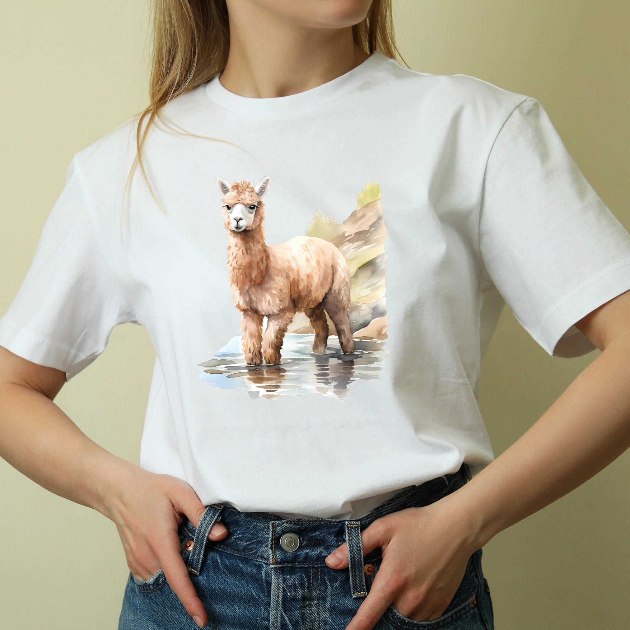 Alpaca Watercolor Clipart Transparent Background PNG Drawing Crafting ...