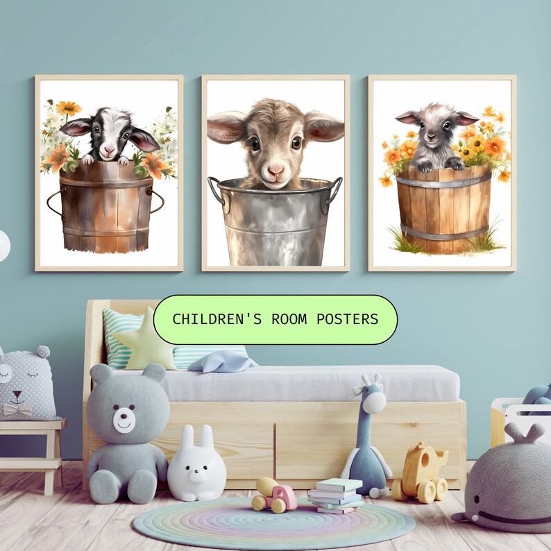 Baby Goat Bucket Watercolor Clipart Transparent Background PNG Drawing ...