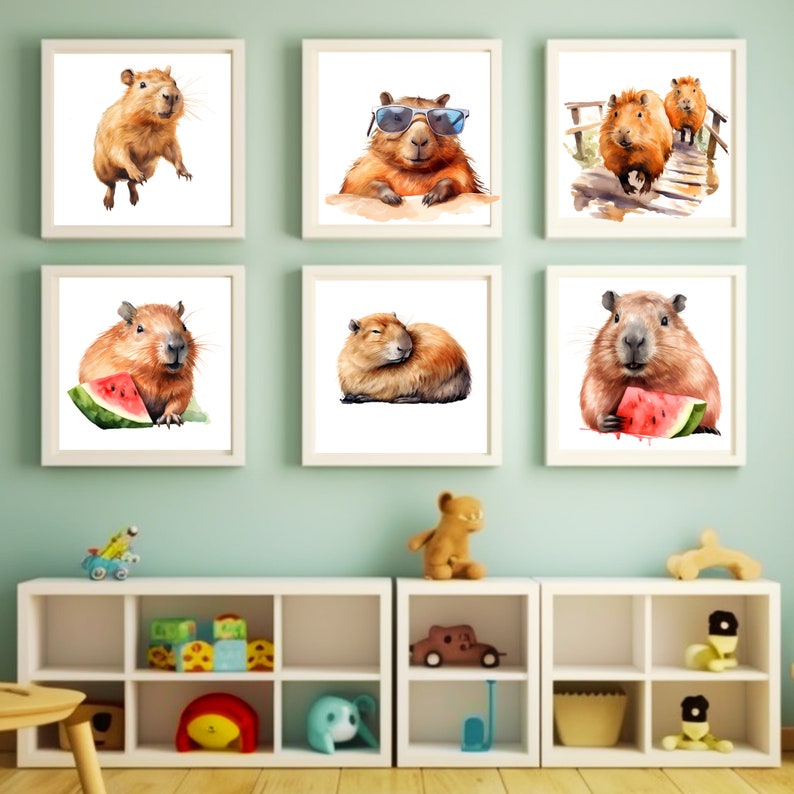 Capybara Watercolor Clipart Transparent Background PNG Drawing Crafting ...