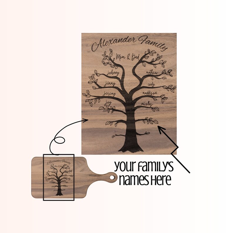 Personalized Family Tree Engraving Wedding Engagement Gift - Etsy