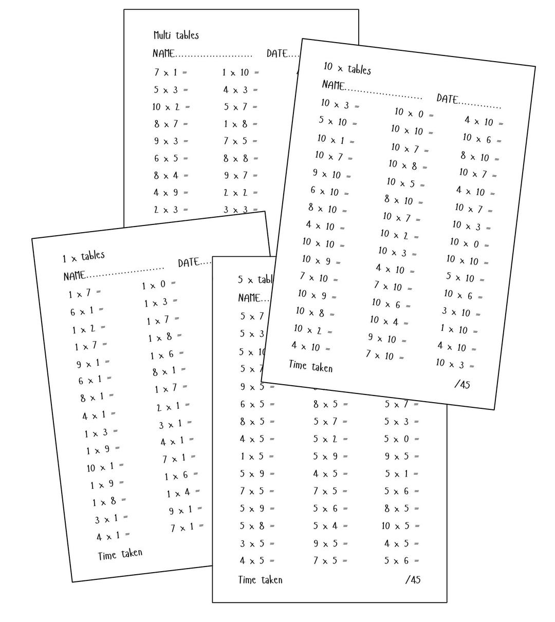 15 Plain Design Printable Multiplication Worksheets for Maths Drills ...