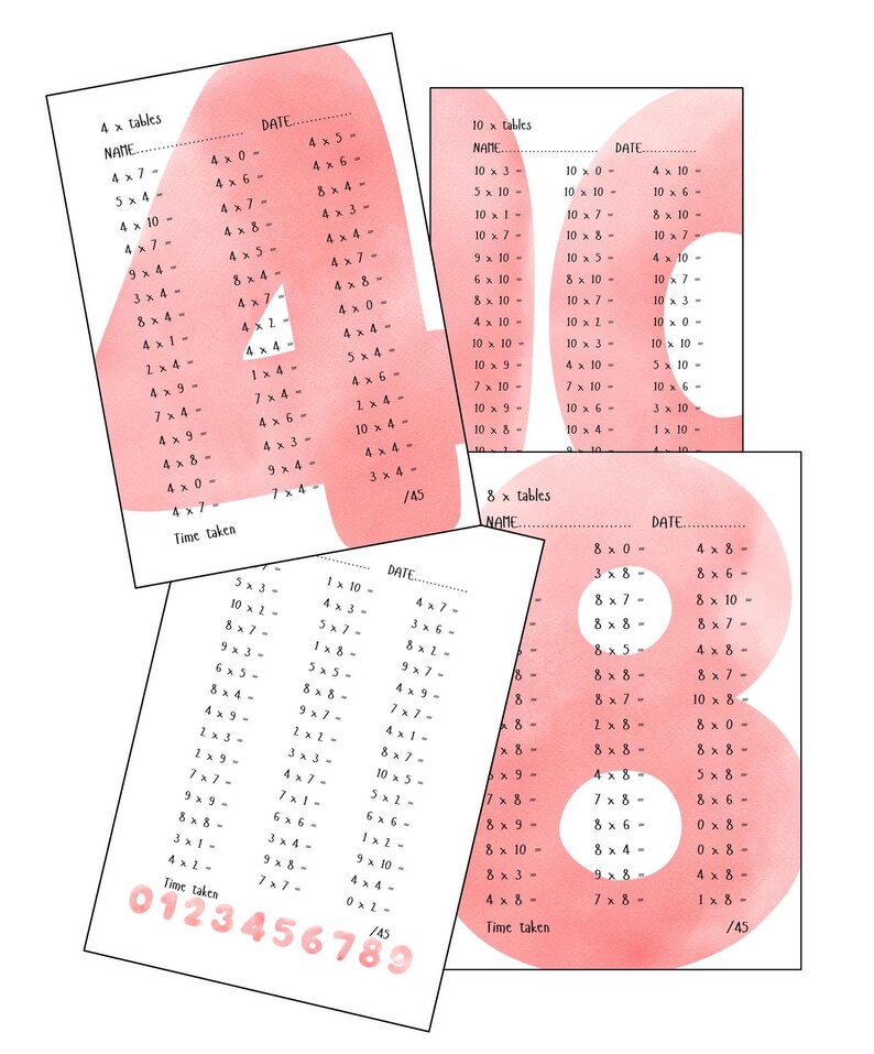 Fun Maths Multiplication Worksheets, Single Digit Drills (PDF Pattern ...