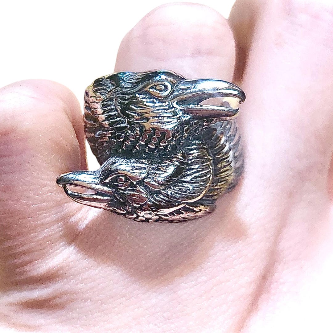 Viking Raven Ring, Hugin and Munin Odin's Raven Ring, Viking Twin Raven ...
