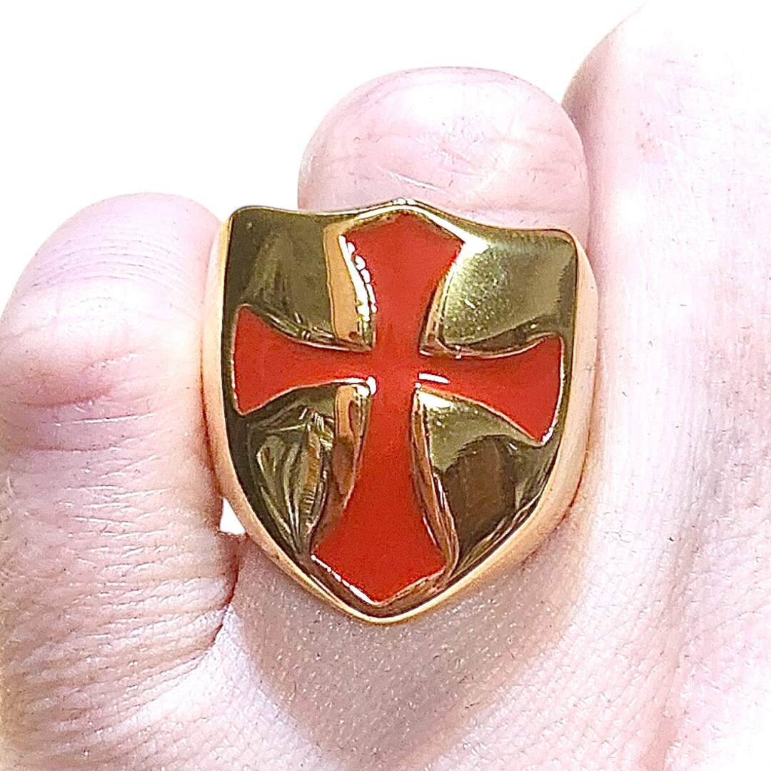 Templar Cross Shield Ring, Knights Templar Cross Ring, Maltese Cross ...