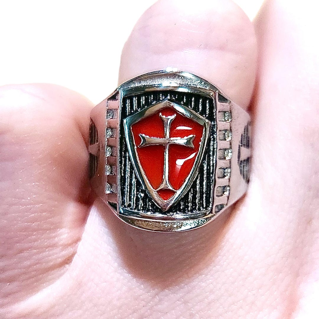 Knights Templar Cross Ring, Medieval Cross Ring, Templar Cross Shield ...