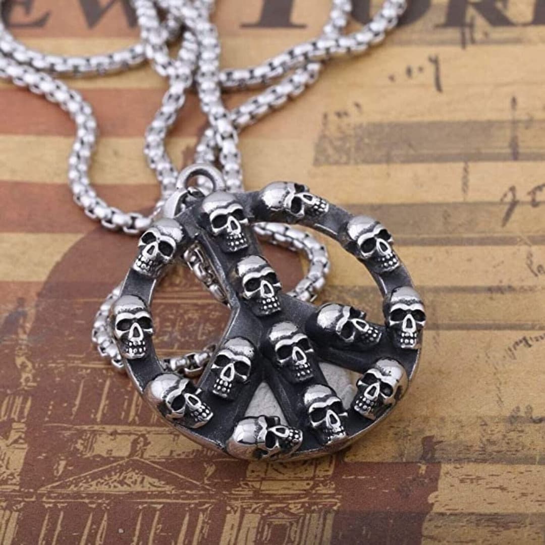 Peace Sign Necklace/ Hippie Pendant Necklace/ Peace Sign - Etsy