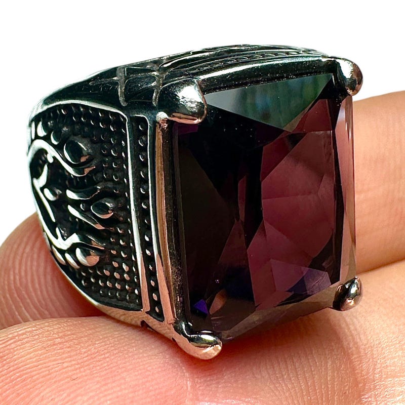 Purple Big Stone Ring - Etsy