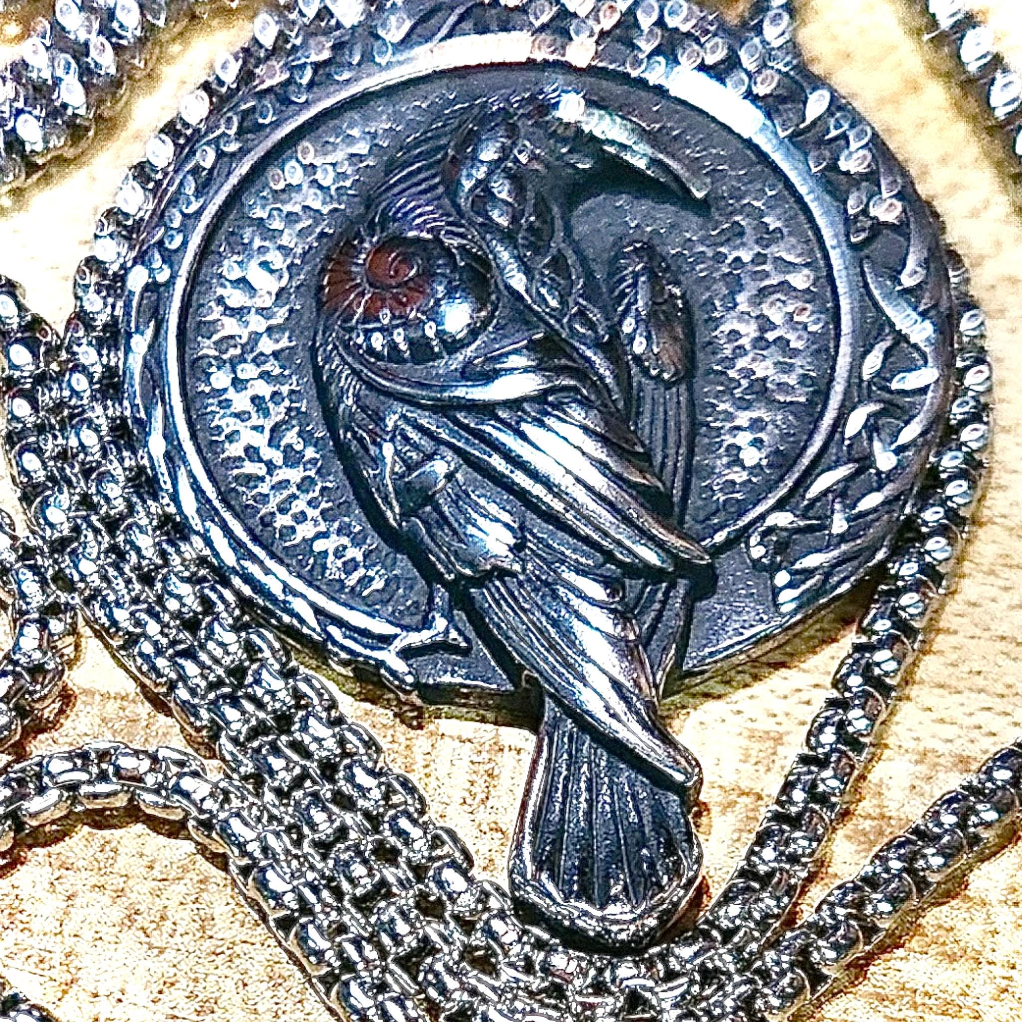 Viking Raven Necklace, Odin Raven Pendant Necklace, Stainless Steel ...