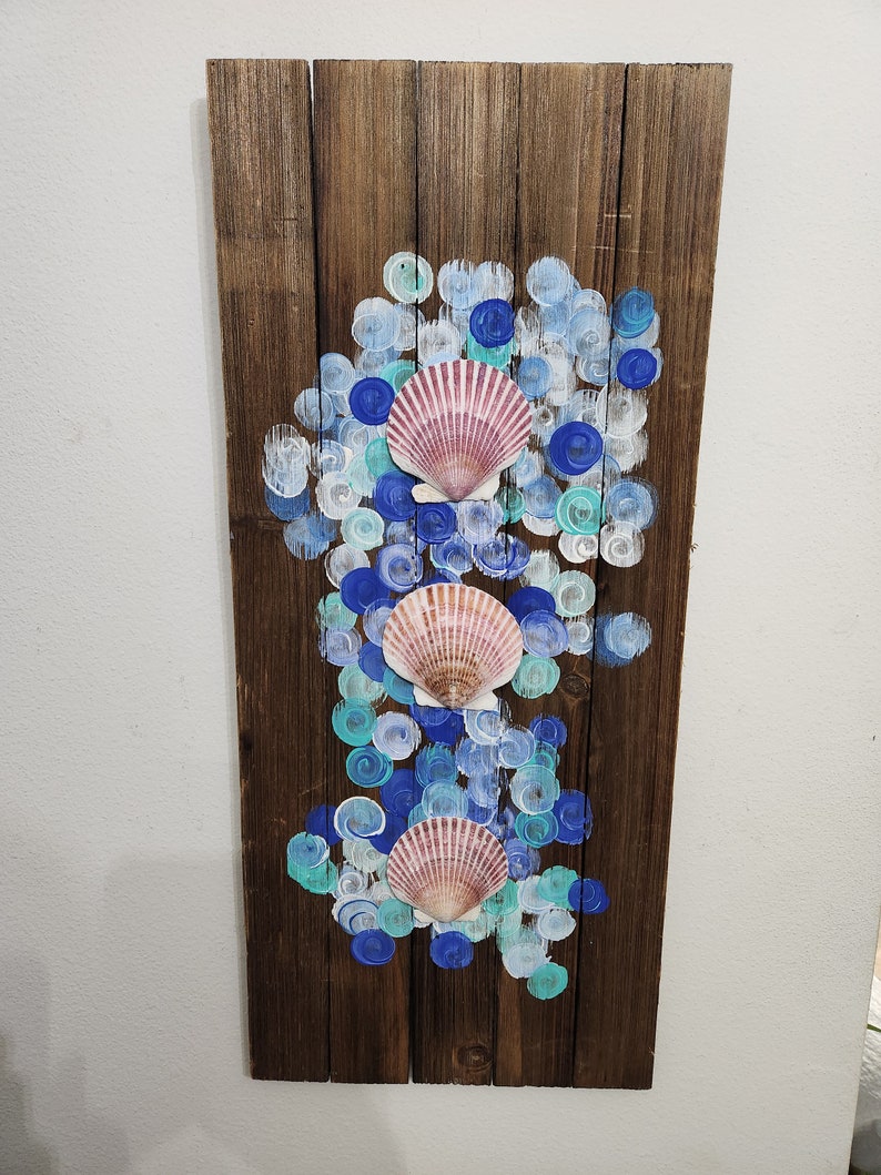 11x25.5 Seashell Art - Etsy