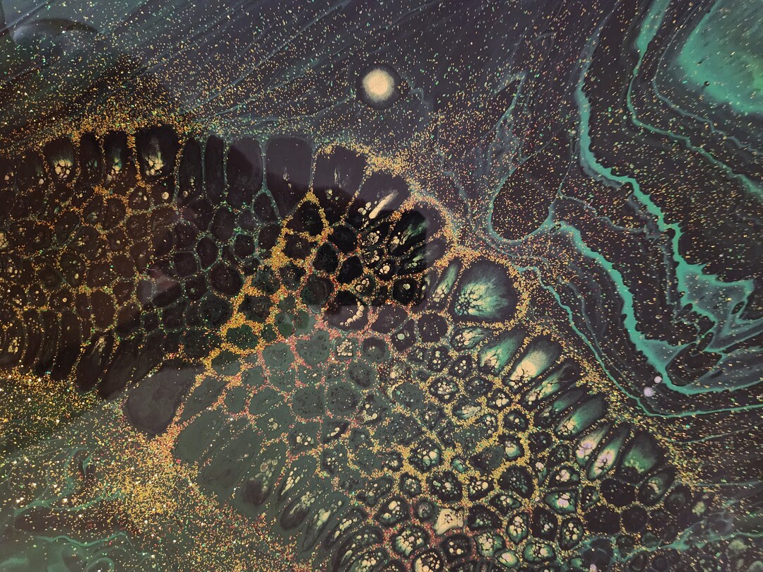 11 X 14 Resin Coated Acrylic Pour Wall Art Cell Art Acrylic - Etsy
