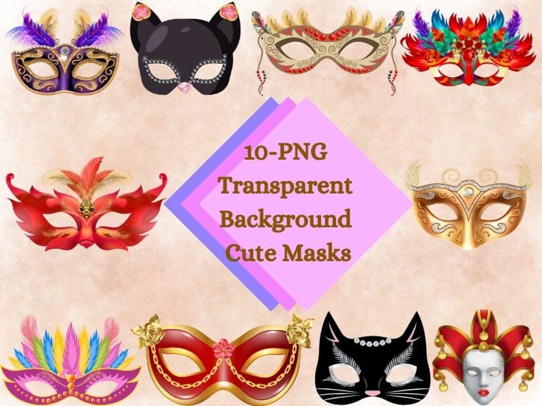 Masks, Clip Art, Digital, Download, - Etsy