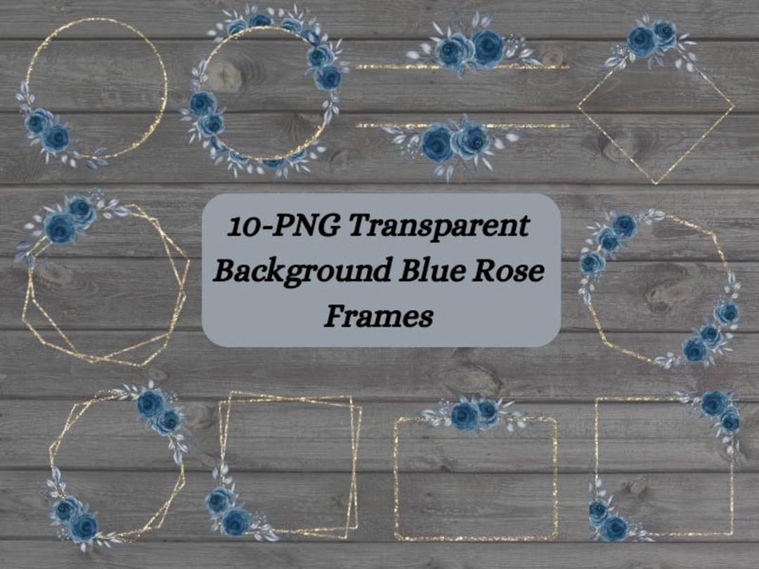 Blue Rose Frames, Clip Art, Digital, Downloads, Roses, Frames - Etsy