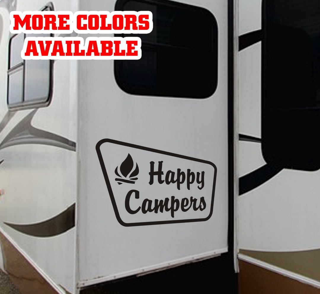 Happy Campers National Forest Vinyl Sticker Decal Graphics | RV Slide ...